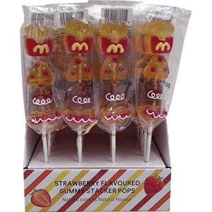 Strawberry Flavoured Food Gummy Stacker Pops 45g