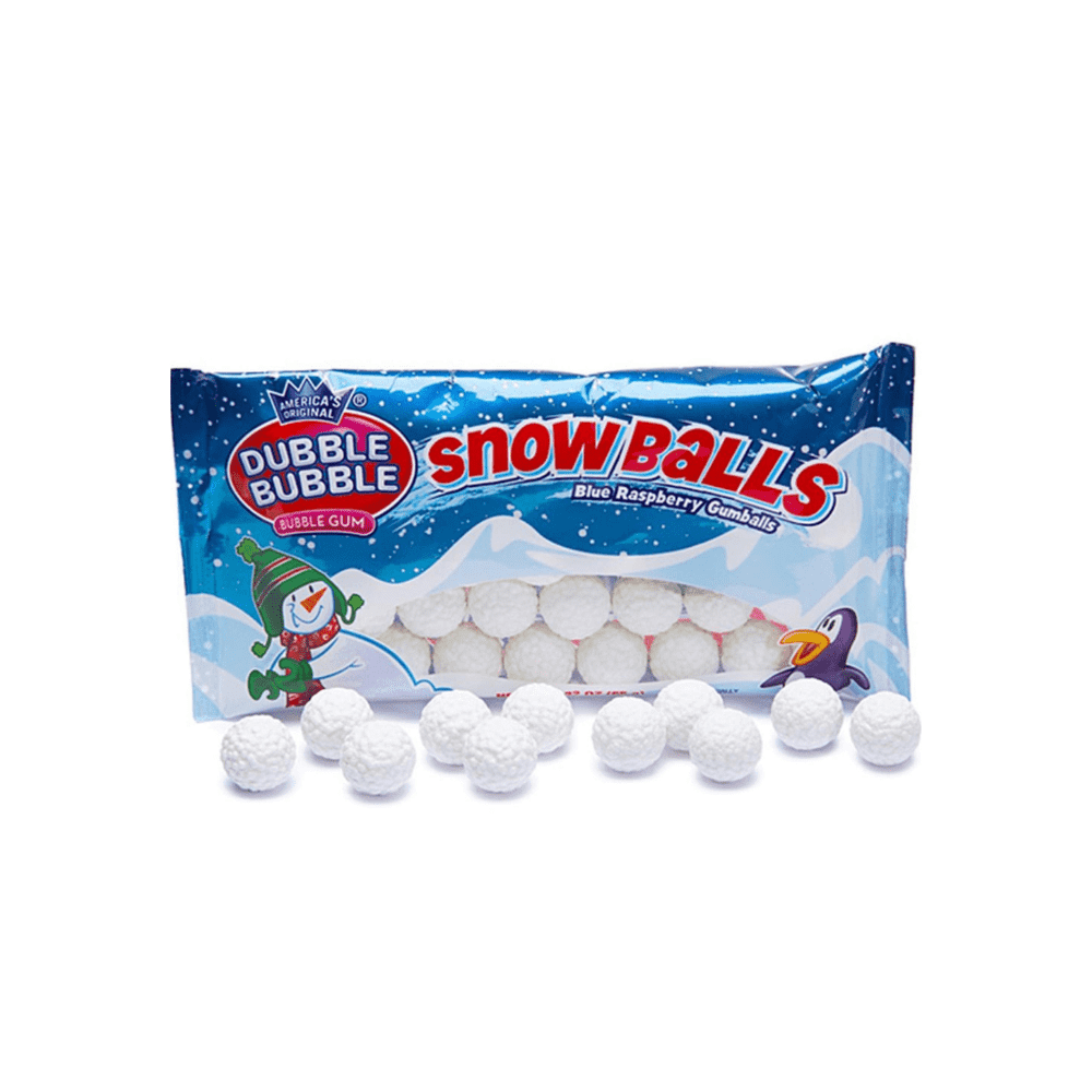 Dubble Bubble Snowballs Blue Raspberry Gumballs 65g