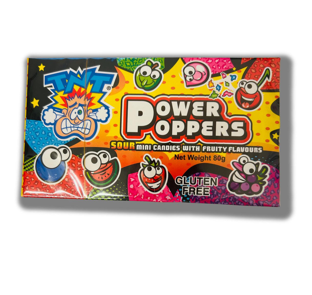 TNT Power Poppers Sour Mini Candies With Fruity Flavours 80g