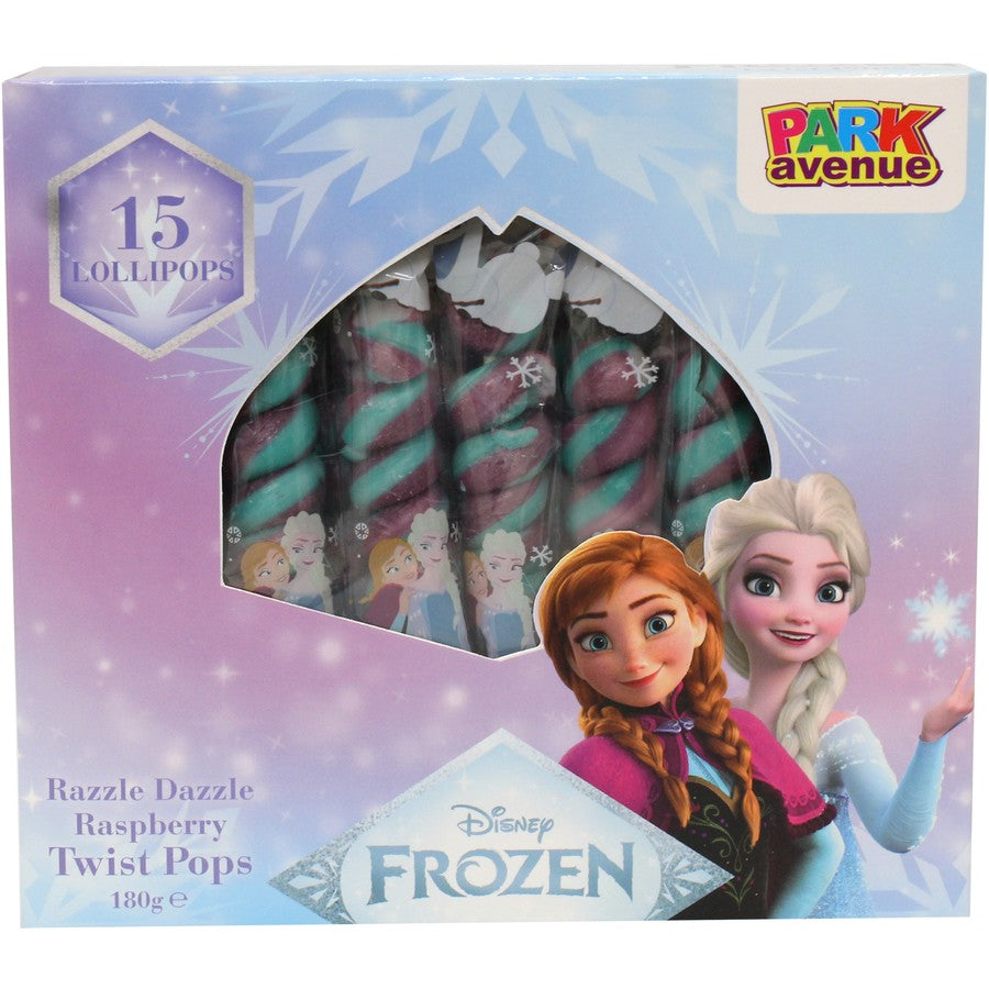 Frozen Razzle Dazzle Raspberry Twist Pops 15 Lollipops 180g