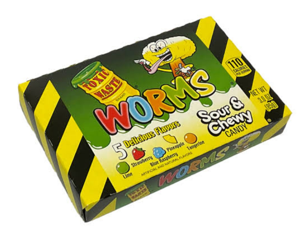 Toxic Waste Worms Sour & Chewy Candy 85g